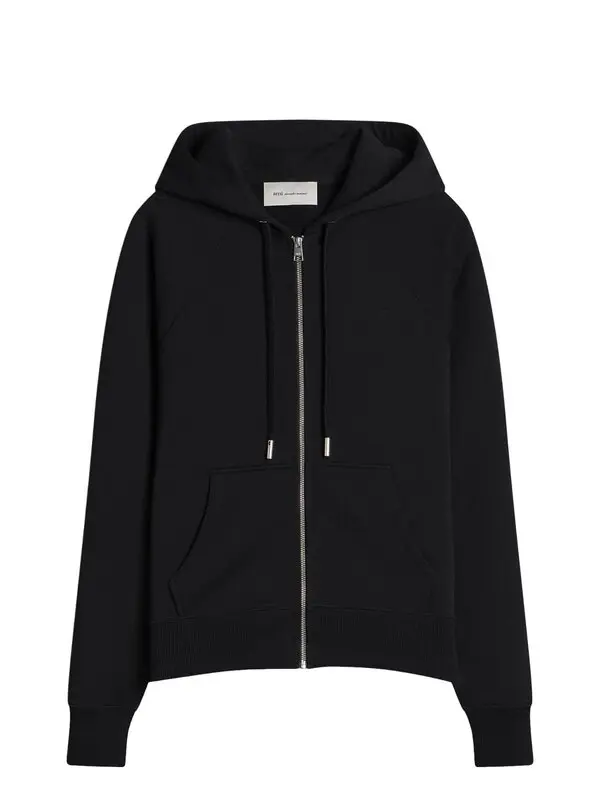 AMI Paris Adc Loopback Zip Hoodie - Black