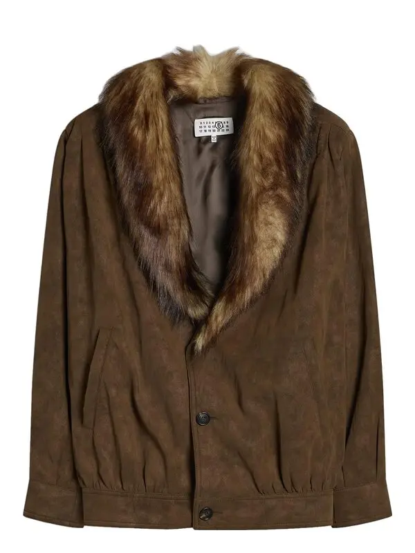 MAISON MARGIELA Faux Suede Jacket - Brown