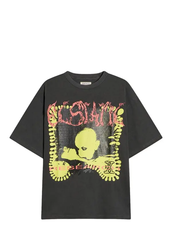 ECSTATIC RESEARCH Unlucky In Love T-shirt - Charcoal