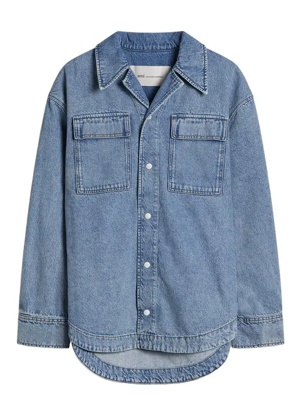 AMI Paris Indigo Denim Overshirt - Blue