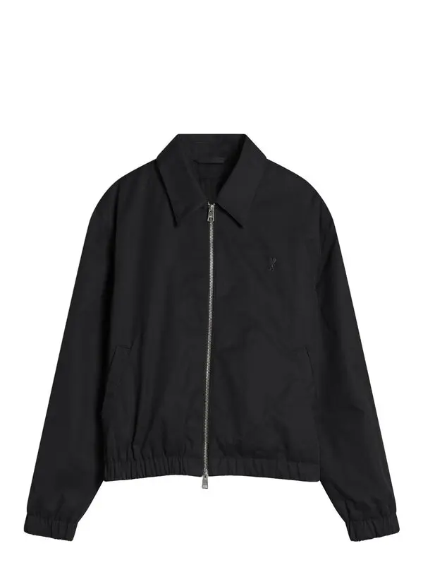 AMI Paris Cotton Adc Padded Zipped Jacket - Black