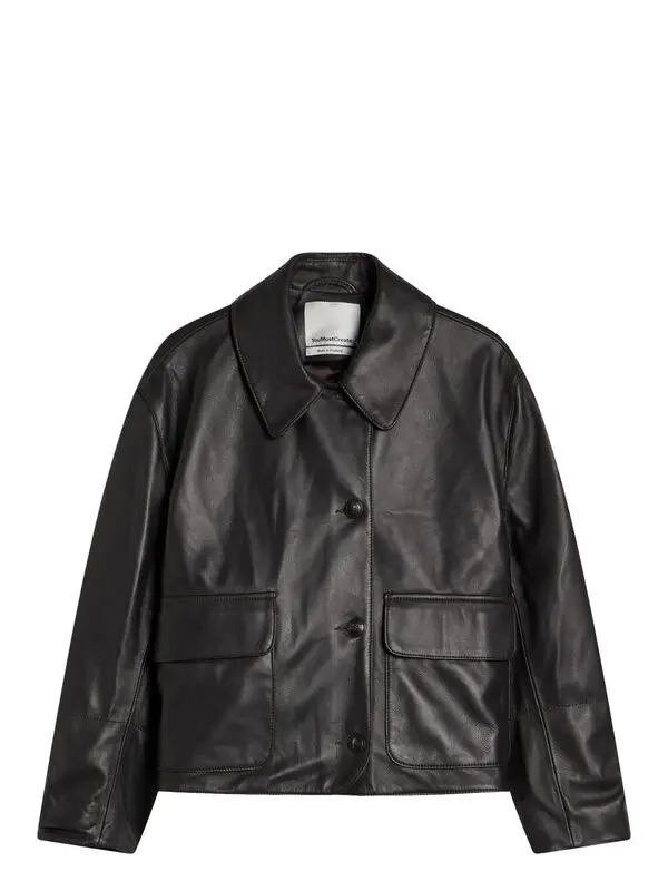 You Must Create Edge Leather Jacket - Brown