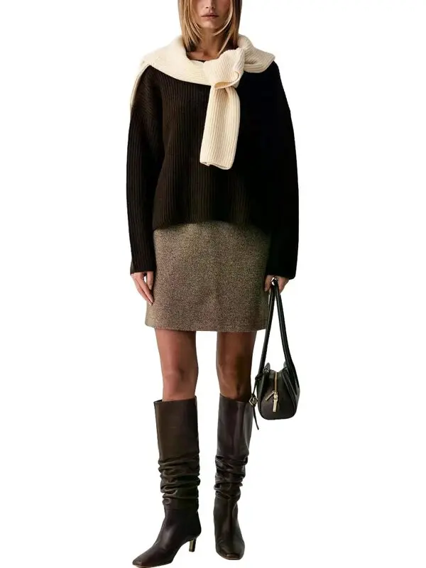 Marc O'polo Tweed A-line Mini Skirt - Brown