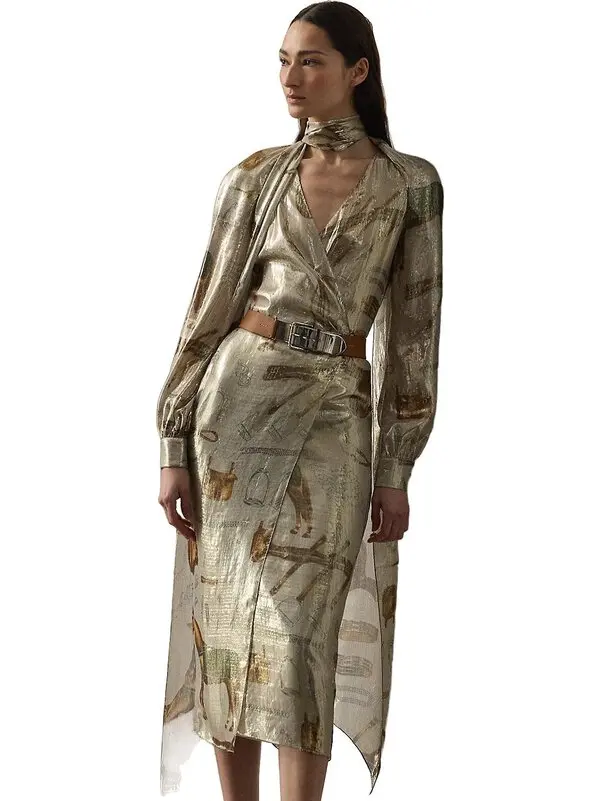 Ralph Lauren Terry Equestrian-print Cocktail Dress - Palladium Multi