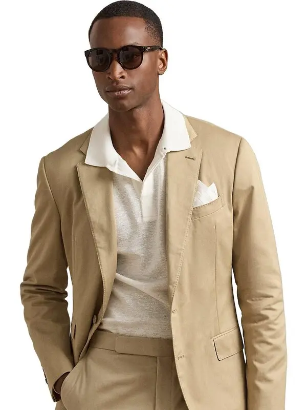 Ralph Lauren Kent Hand-tailored Sateen Suit Jacket - Light Tan