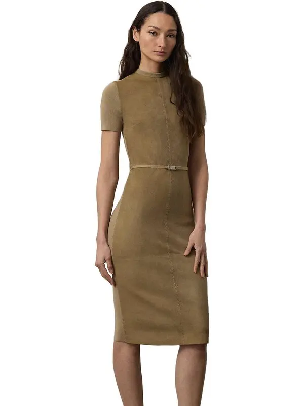 Ralph Lauren Lindsay Hybrid Short-sleeve Day Dress - Tan