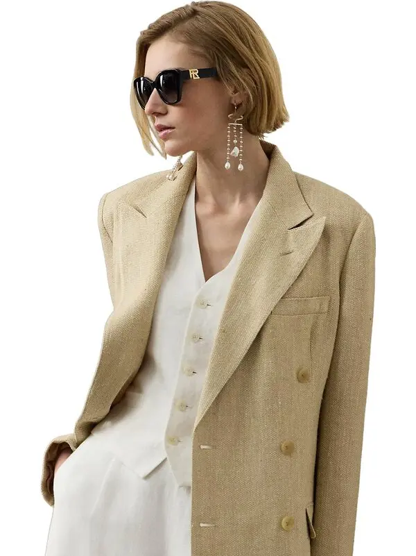 Ralph Lauren Vannesa Linen-blend Tweed Jacket - Light Tan Multi