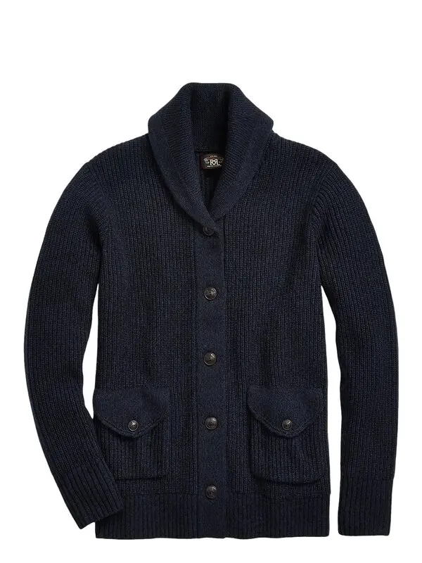 Ralph Lauren Cashmere Shawl Collar Cardigan - Navy