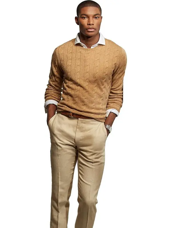 Ralph Lauren Gregory Hand-tailored Linen Trouser - Tan