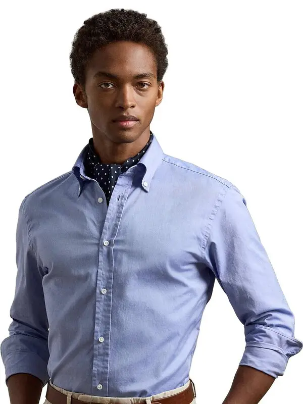 Ralph Lauren Washed Pinpoint Oxford Shirt - Blue