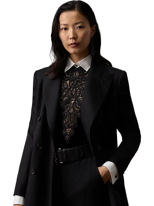 Ralph Lauren Varick Grain De Poudre Jacket - Black