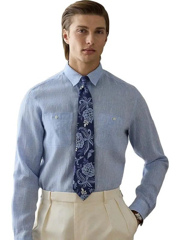 Ralph Lauren Linen Chambray Shirt - Light Blue