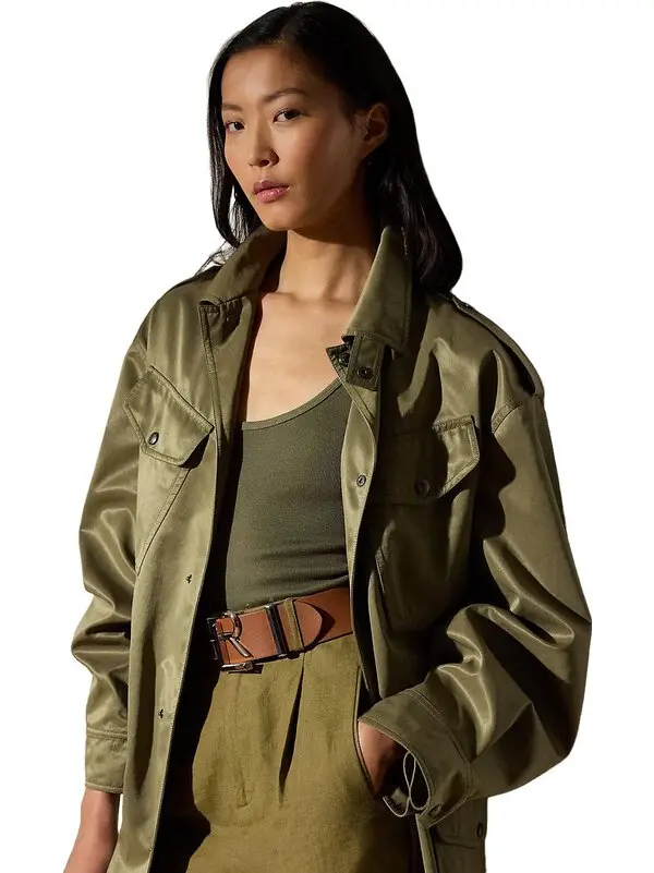 Ralph Lauren Teresa Peached Belted Coat - Moss