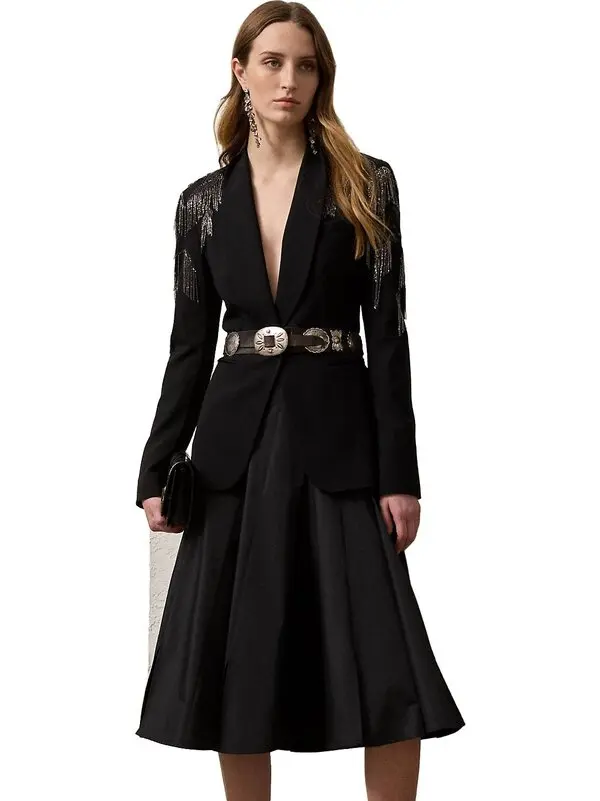 Ralph Lauren Emily Featherweight Taffeta Circle Skirt - Black