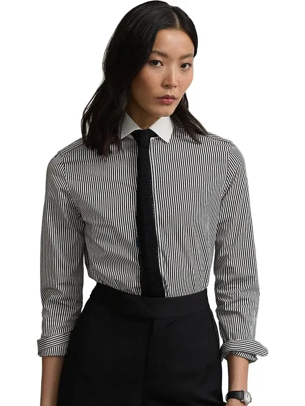 Ralph Lauren Destry Striped Cotton Shirt - Black/white