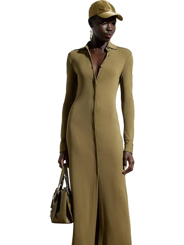 Ralph Lauren Jersey Long-sleeve Day Dress - Moss