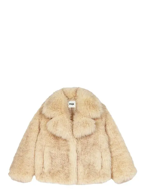 Maje Wide-collar Oversized-fit Faux-fur Jacket - Beige