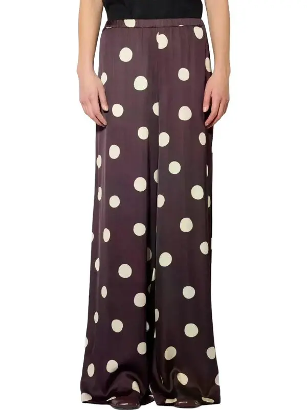 Liviana Conti Polka-dot Wide-leg Trousers - Brown
