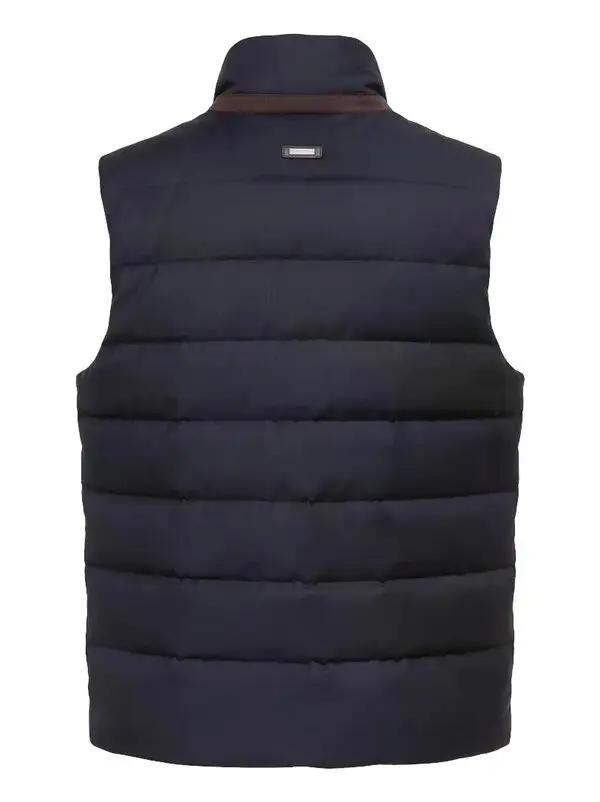 Peserico Flannel Down Quilted Gilet - Blue