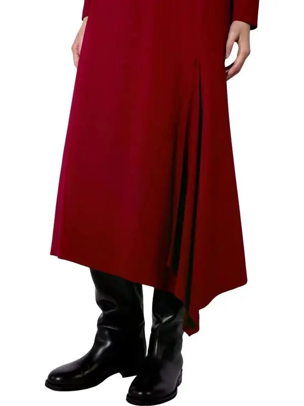 Liviana Conti Asymmetric Pleated-detail Midi Dress - Red