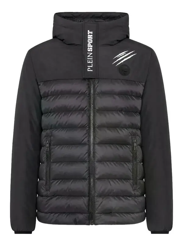PLEIN SPORT Quilted Logo-print Jacket - Black