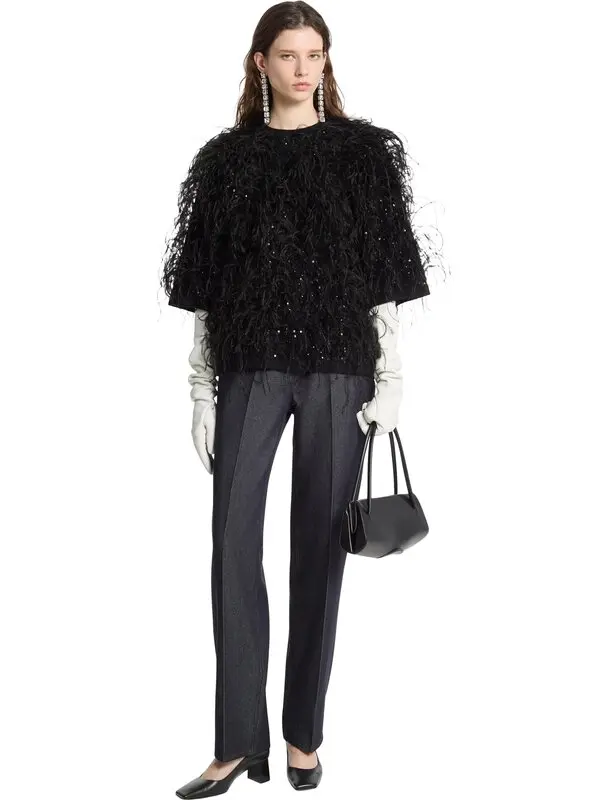 Michael Kors Hand-embroidered Cashmere Sweater In Size By - Black