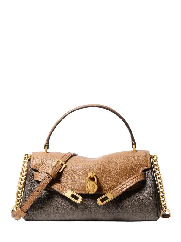Michael Kors Hamilton Moderne Extra-small Signature Logo Slouchy Crossbody Bag In By - Brown