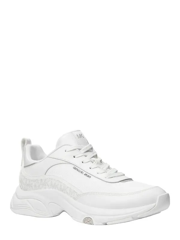 Michael Kors Hartley Leather Trainer In Size By - White