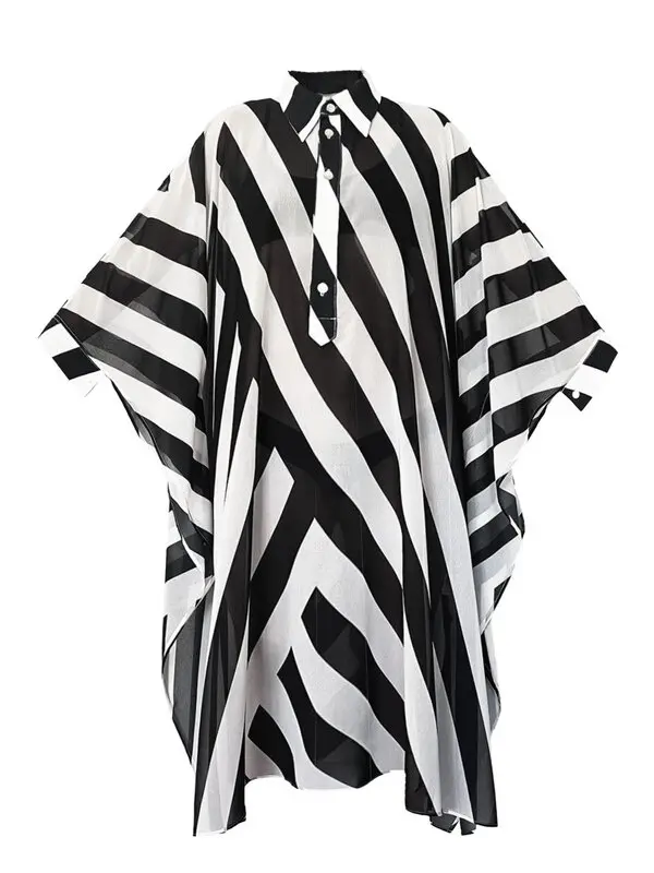 MAXJENNY Kaftan & White - Black