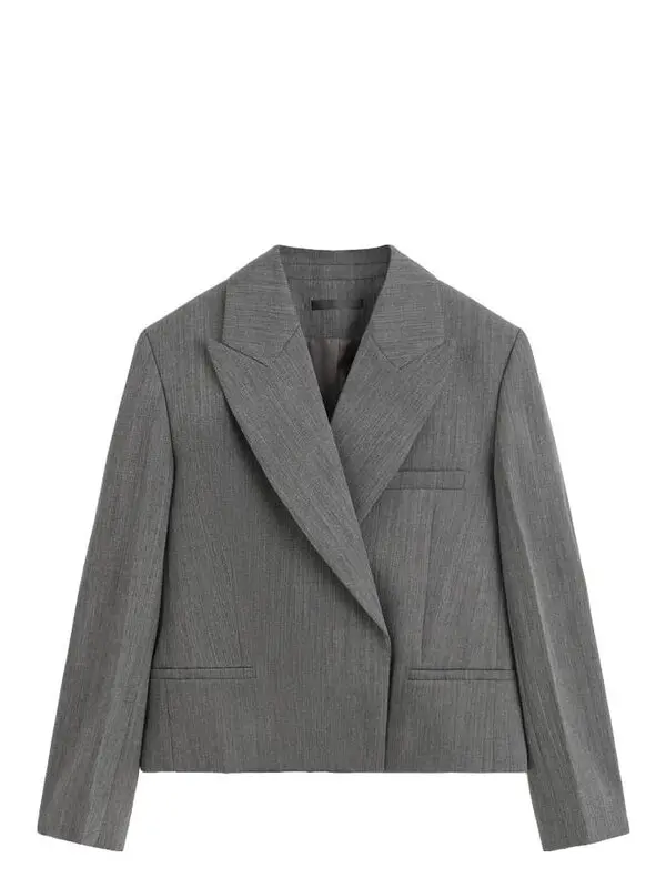 Cos Exaggerated Wool Blazer - Gray
