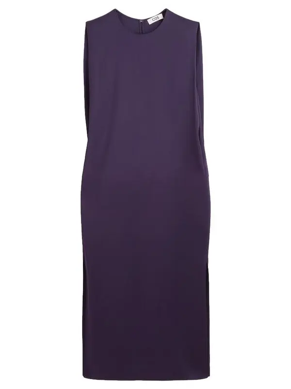 Cos Draped Open-back Matte-satin Dress - Purple