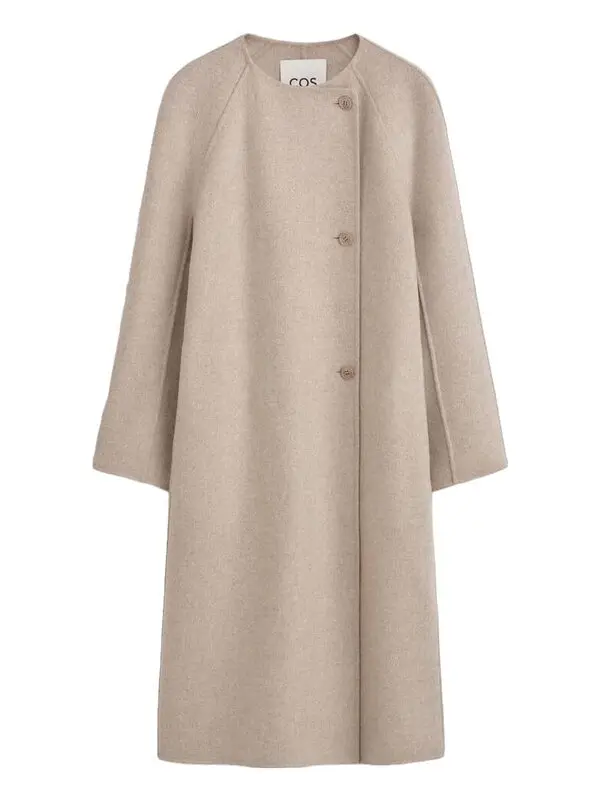 Cos Double-faced Cashmere Long Coat - Beige