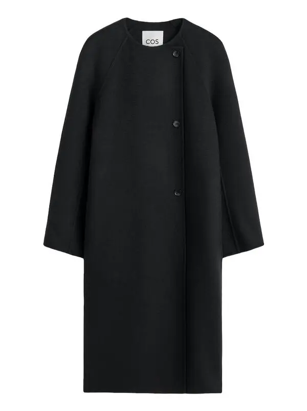 Cos Double-faced Cashmere Long Coat - Black