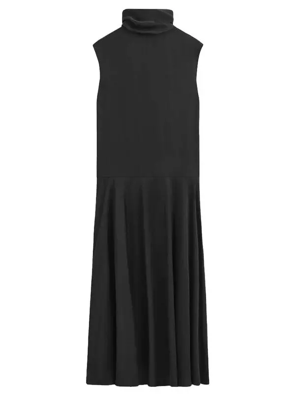 Cos Scarf-detail Satin Maxi Dress - Black