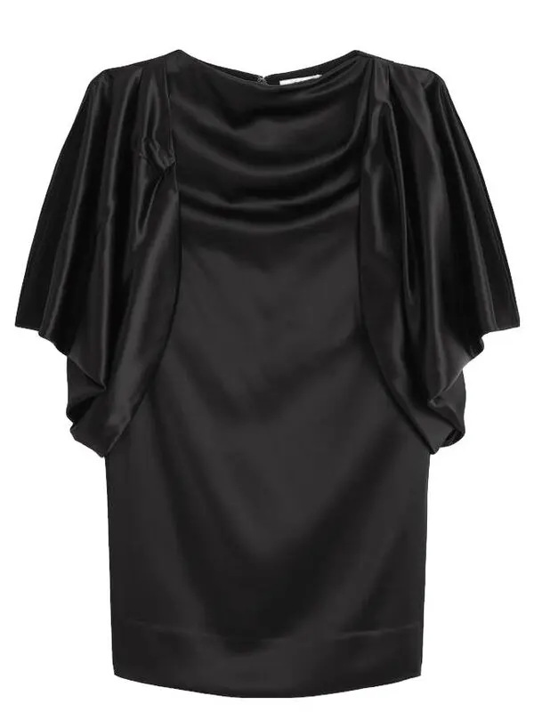 Cos Draped Matte-satin Mini Dress - Black