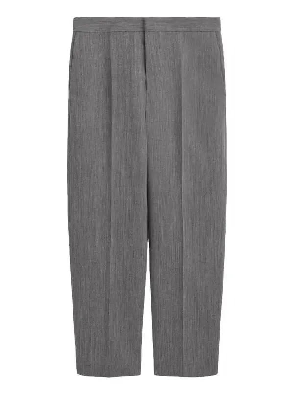 Cos Wool Regular-fit Straight-leg Pants - Gray