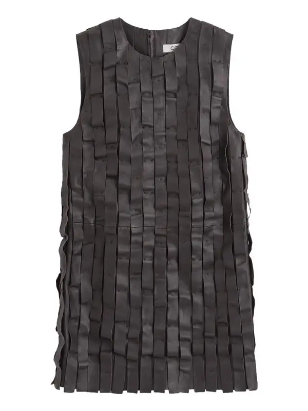 Cos Raw-cut Leather Top - Brown