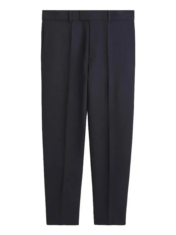 Cos Wool-twill Regular-fit Tapered Pants - Blue