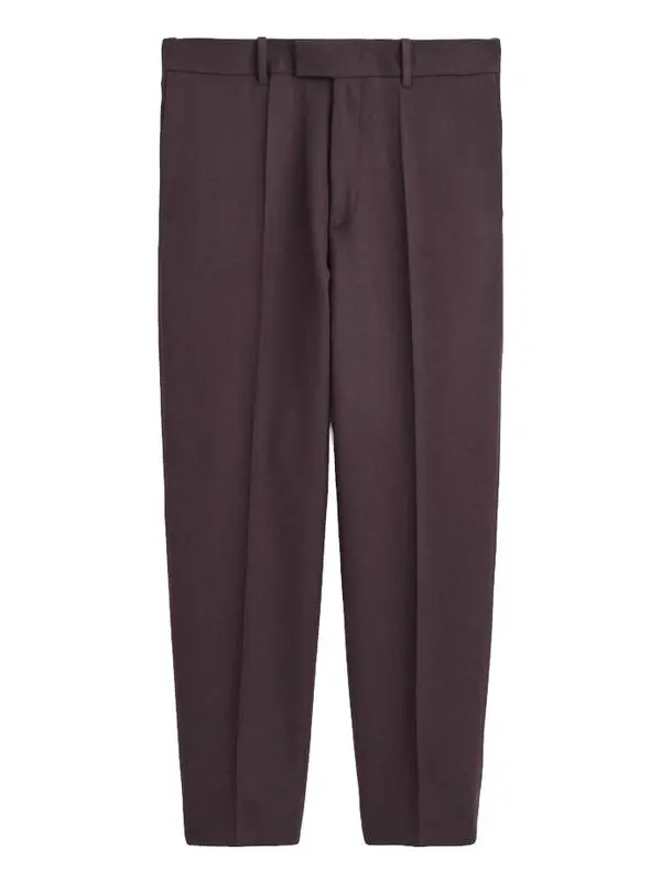 Cos Wool-twill Regular-fit Tapered Pants - Brown