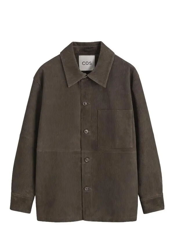 Cos Corded Suede Overshirt - Beige