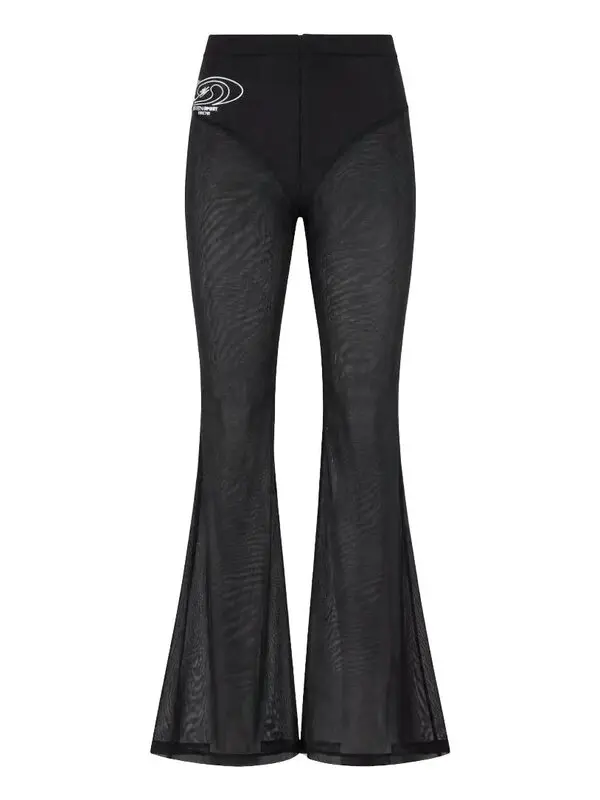 PLEIN SPORT Mesh-panelled Flared Trousers - Black