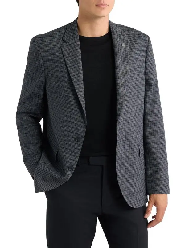 ALLSAINTS Ross Checked Slim Fit Sport Coat - Grey