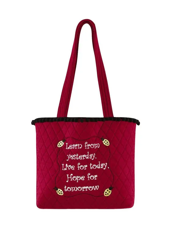 C&F HOME Learn Frm Yestrdy Ruffle Tote - Red