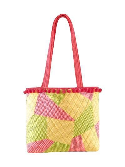 C&F HOME Patch Ruffle Tote - Pink