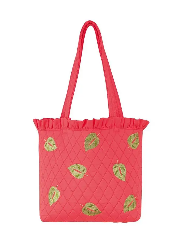 C&F HOME Leaf Ruffle Tote - Pink