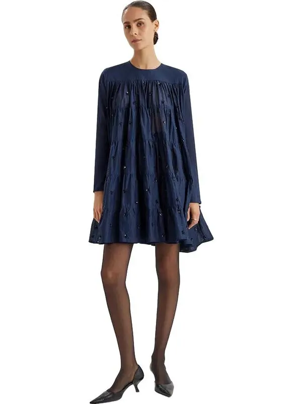 Merlette Soliman Embellished Dress - Navy