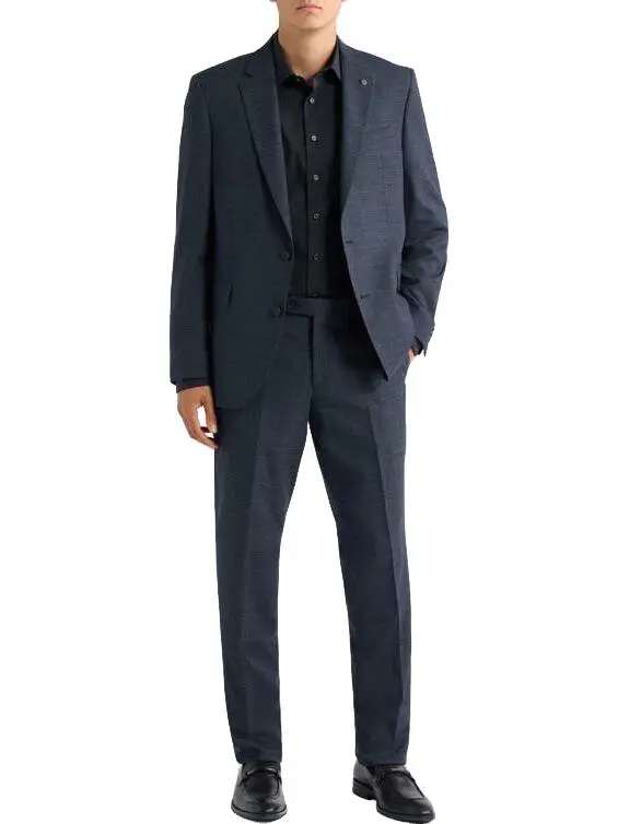 ALLSAINTS Ross Textured Wool Blend Suit - Mid Blue