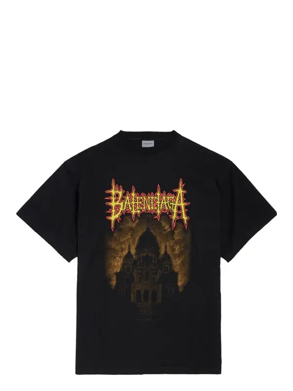 Balenciaga Sacré Coeur Oversized T-shirt - Black