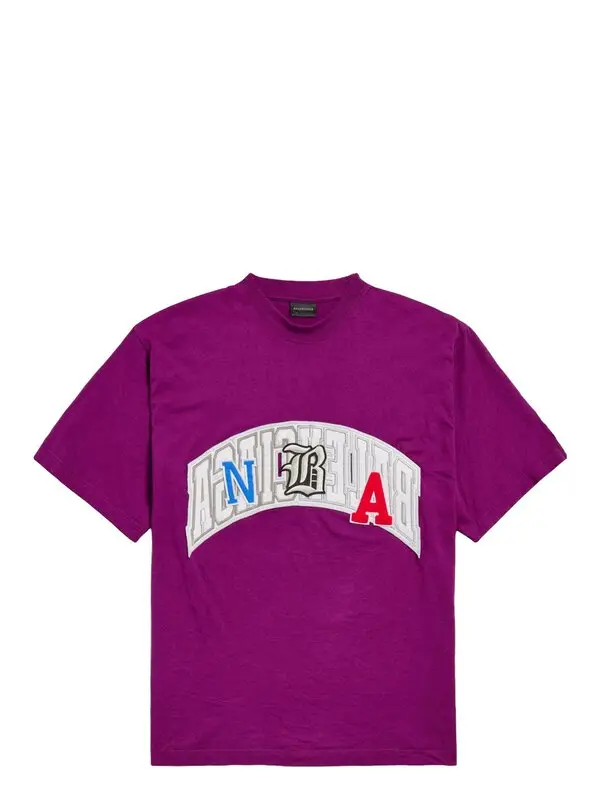 Balenciaga Nba Collaboration Oversized T-shirt - Violet