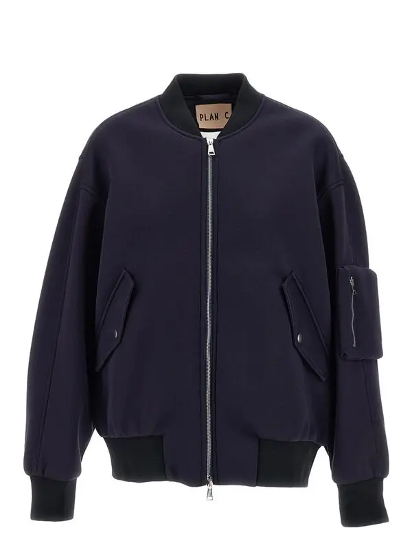 Plan C Bomber Con Zip - Blu